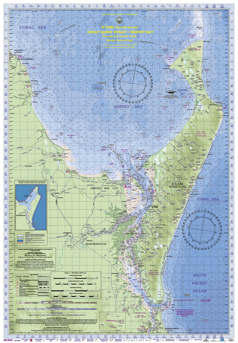 QLD Boating, Fishing, Camtas Marine Safety Chart - K'GARI (FRASER ISLA ...