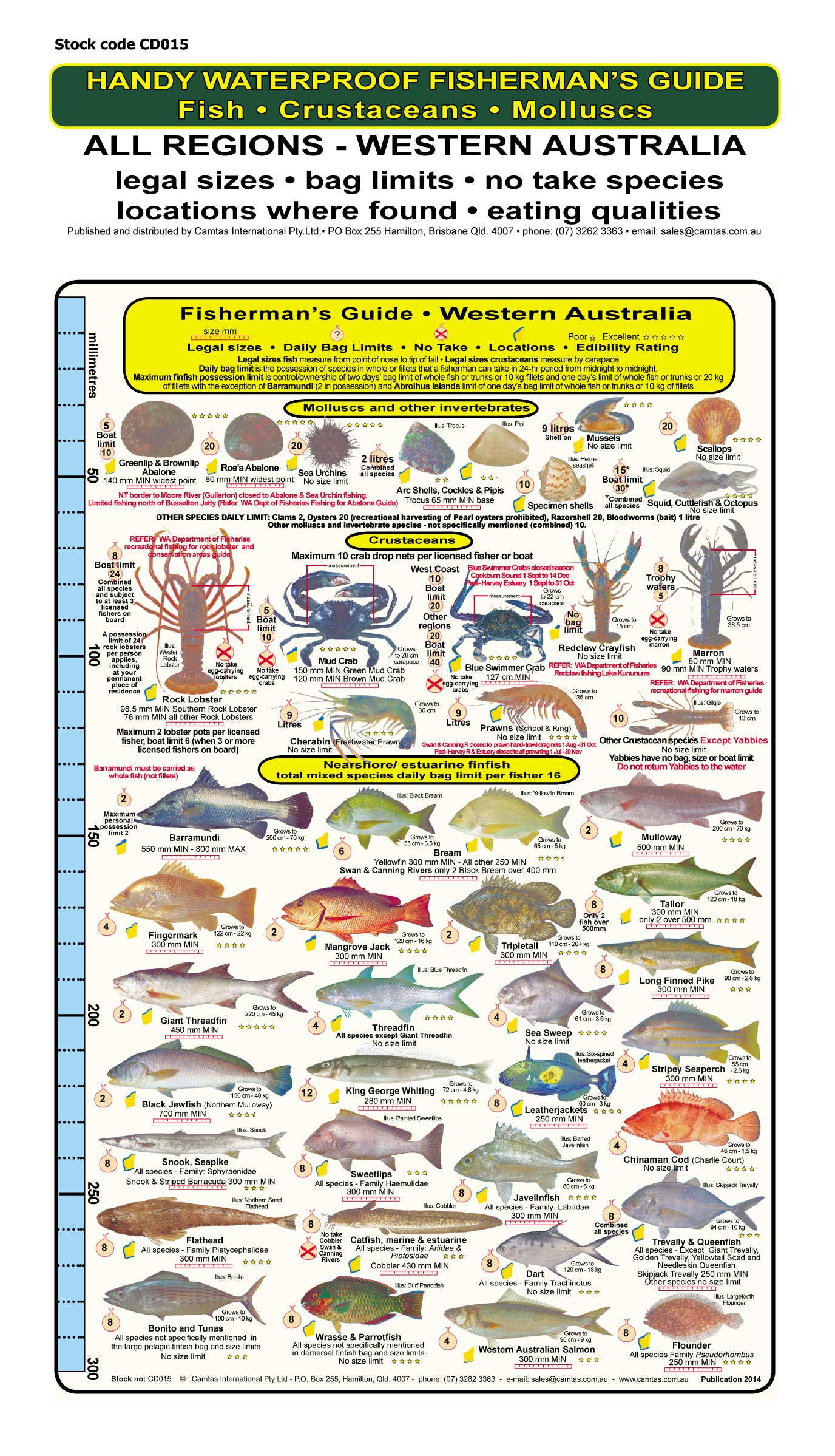 Fishermans Fish Identification Card (Slate) - Western Australia / FG01 ...