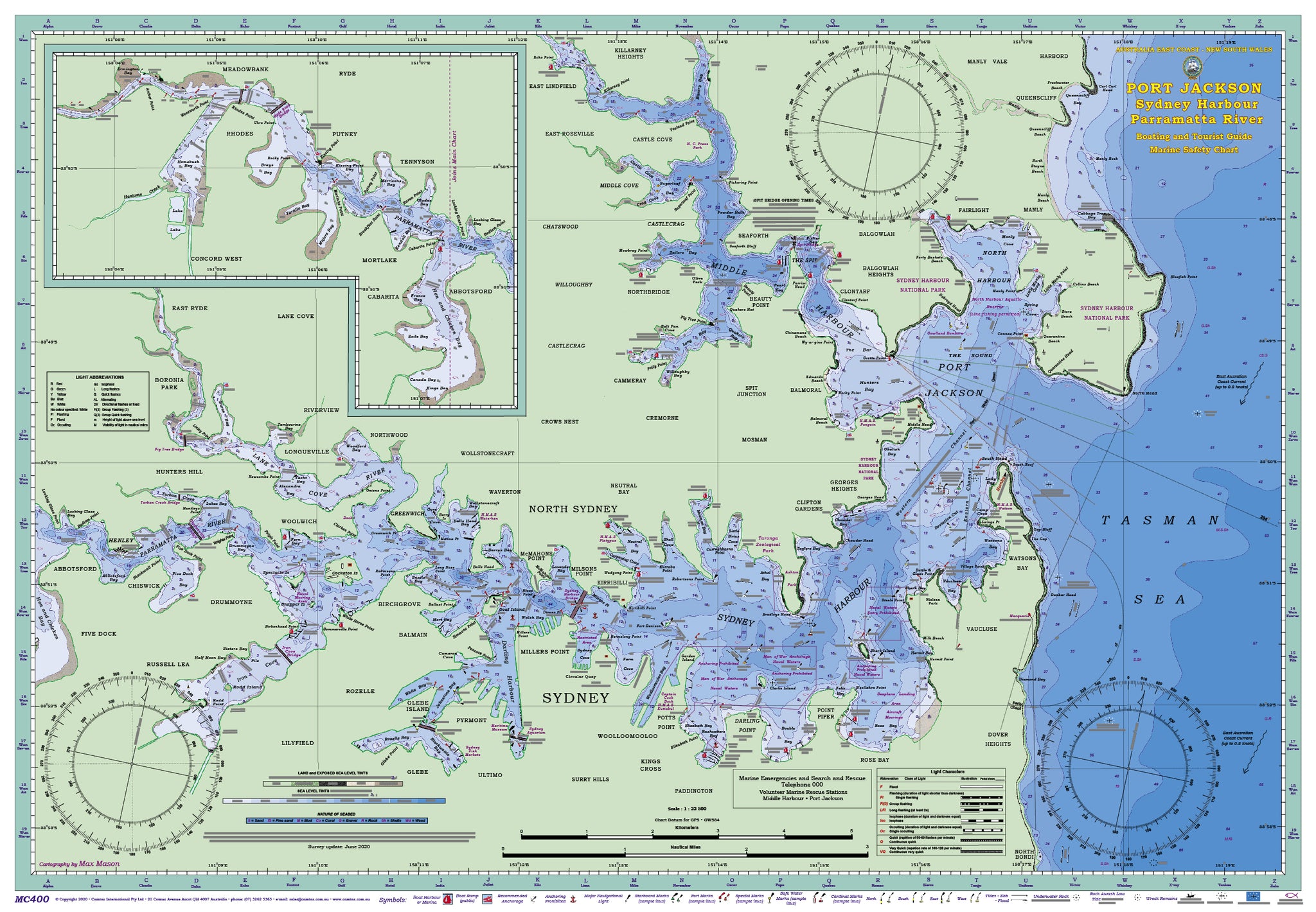 NSW Boating, Fishing, Marine Safety Chart - PORT JACKSON, SYDNEY HARBO ...