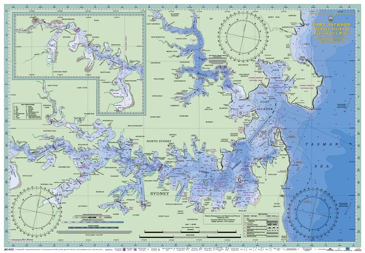 NSW Boating, Fishing, Marine Safety Chart - PORT JACKSON, SYDNEY HARBO ...